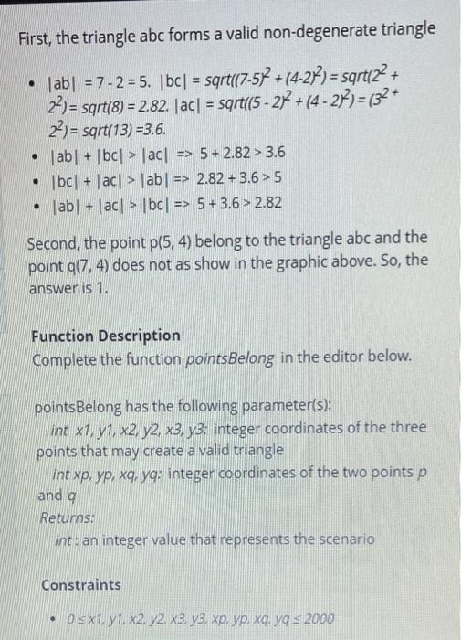 Solved 2. Do They Belong? A triangle formed by the three | Chegg.com