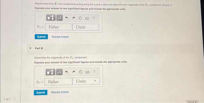 Solved Resolve the force F2 into components acting along the | Chegg.com