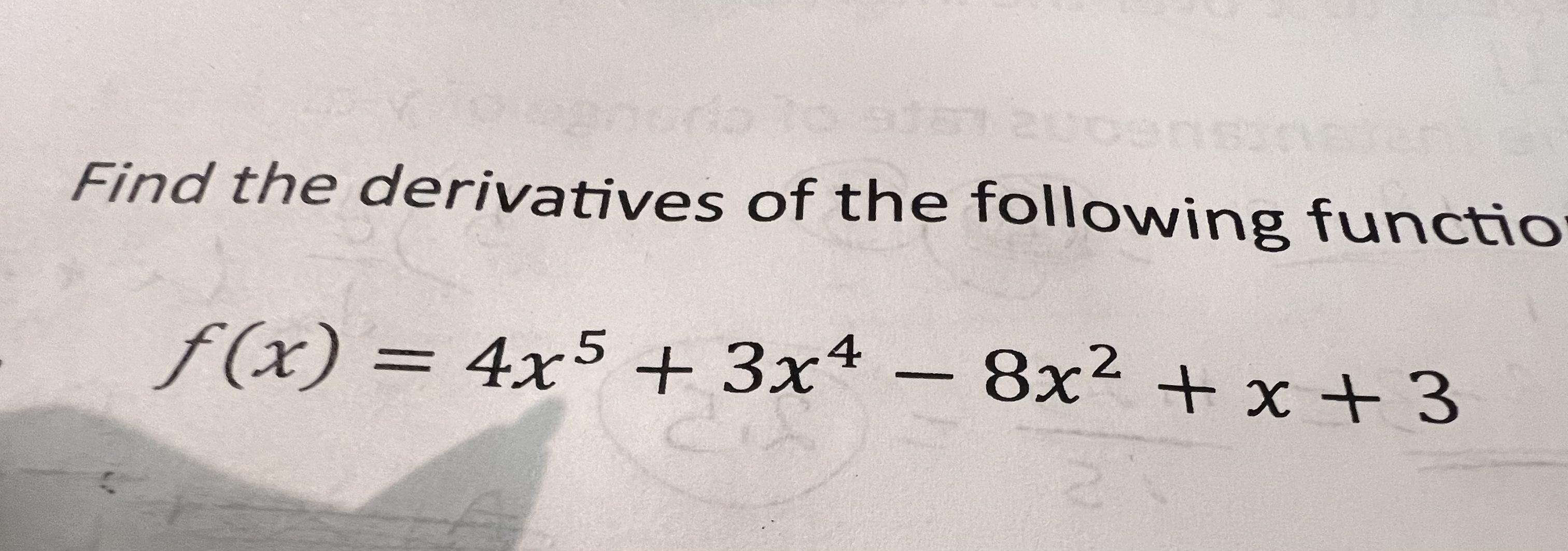 Solved Find the derivatives of the following | Chegg.com