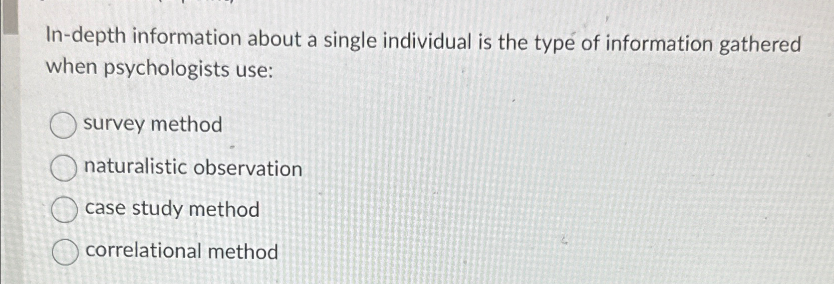 Solved In-depth information about a single individual is the | Chegg.com