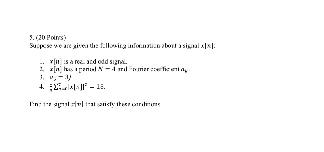 Solved (20 ﻿Points)Suppose we are given the following | Chegg.com