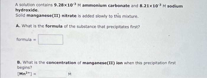 Solved A solution contains 1.20×10−2M chromium(III) nitrate | Chegg.com