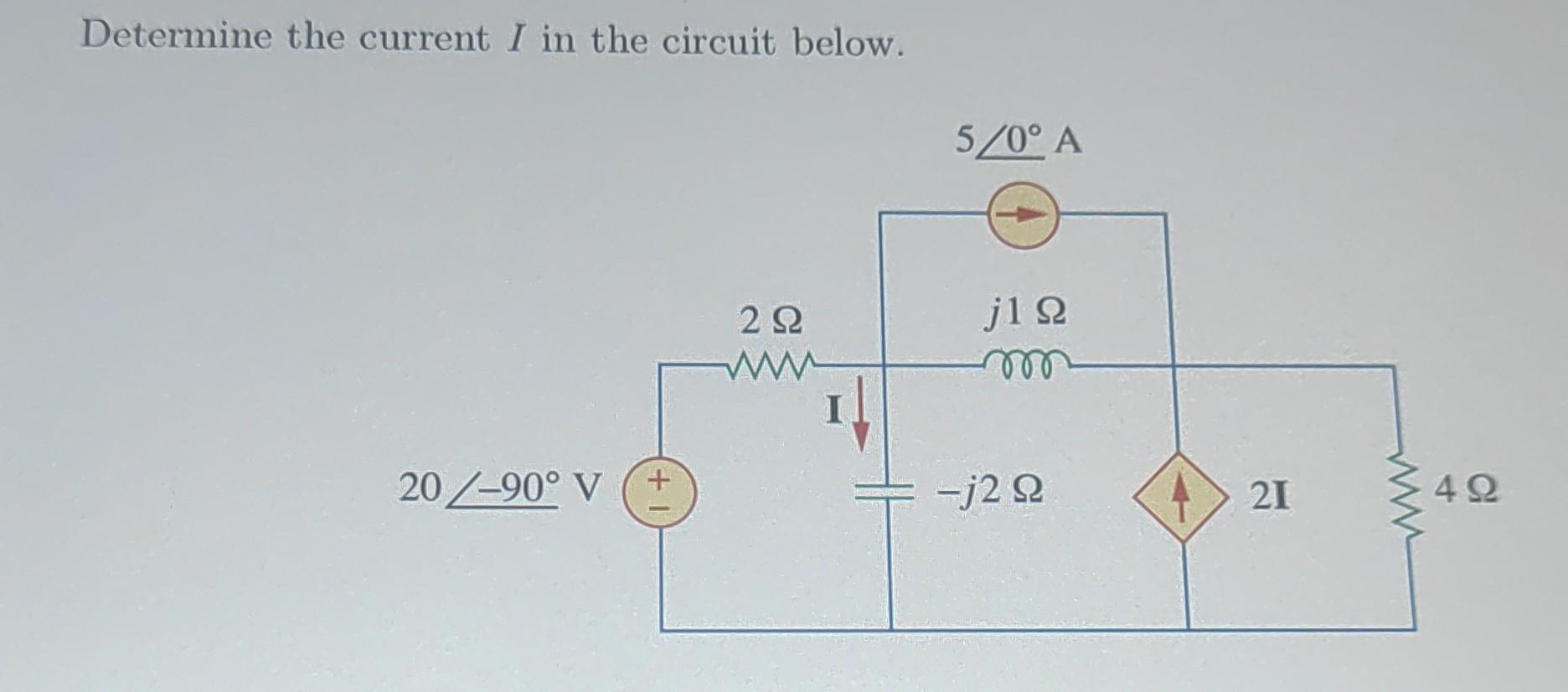Solved Determine the current I in the circuit below. | Chegg.com