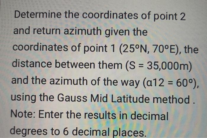 Determine the coordinates of point 2 and return | Chegg.com