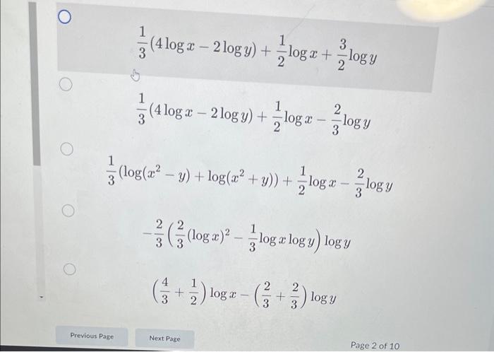 Solved Which of the following expressions is the expansion | Chegg.com