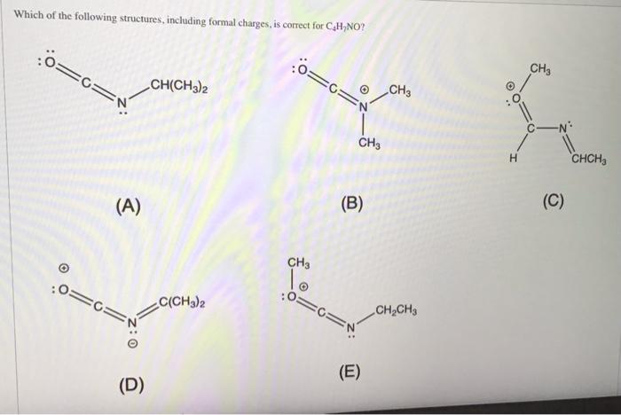 Solved Which of the following structures, including formal | Chegg.com