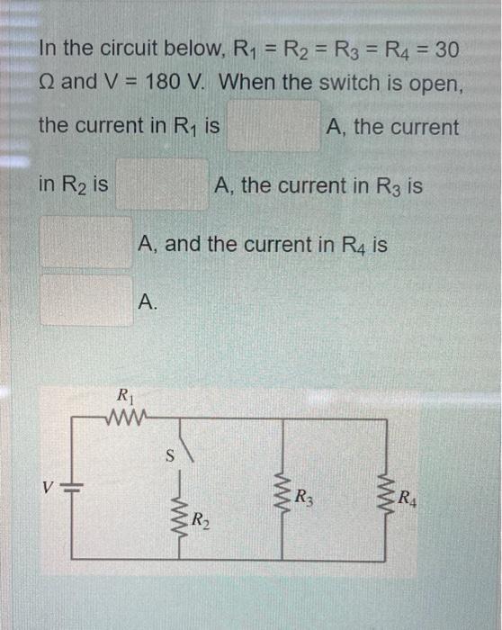 Solved In the circuit below, R1=R2=R3=R4=30 Ω and V=180 V. | Chegg.com