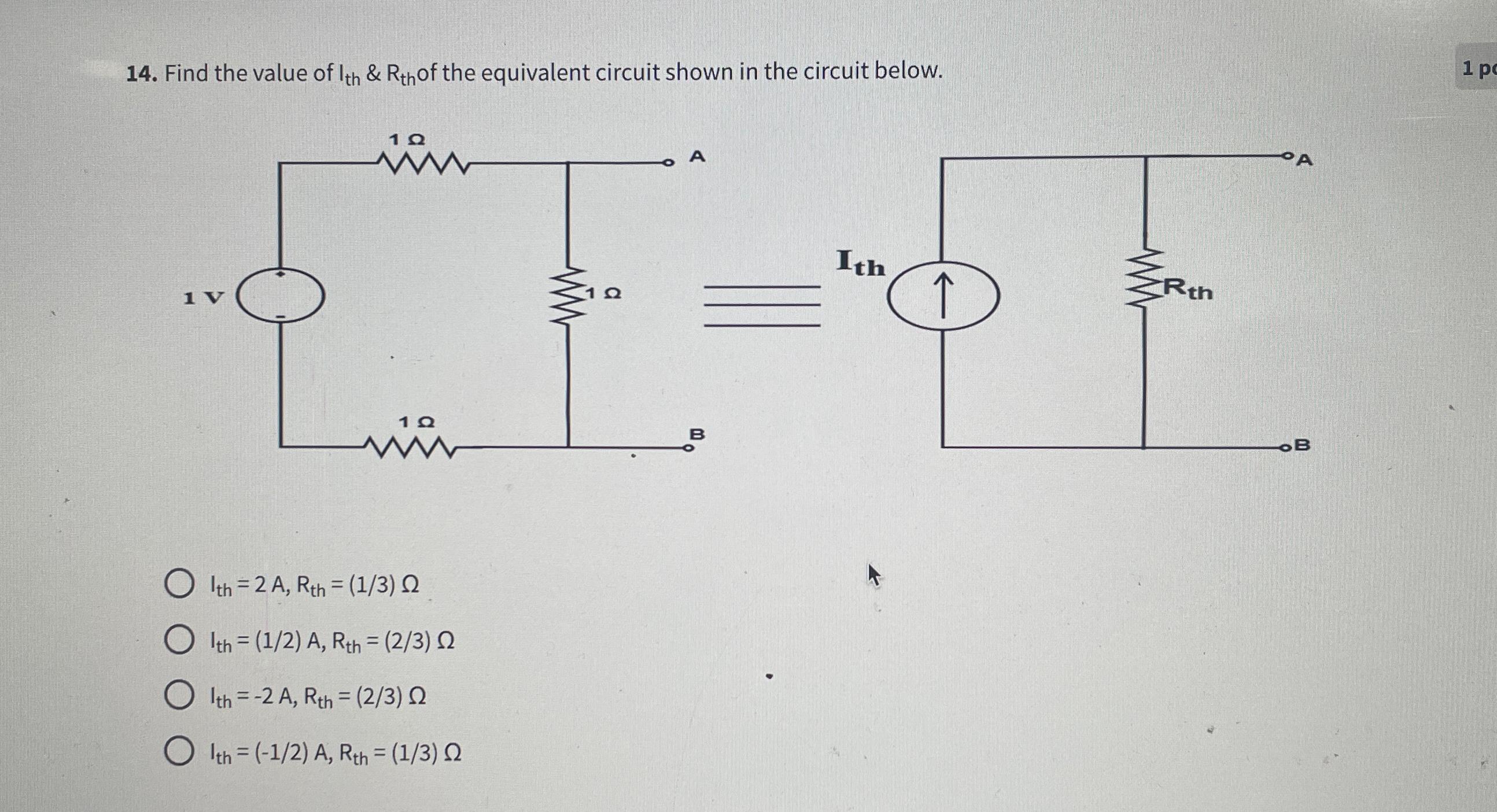 Solved Find the value of Ith&Rth ﻿of the equivalent circuit | Chegg.com