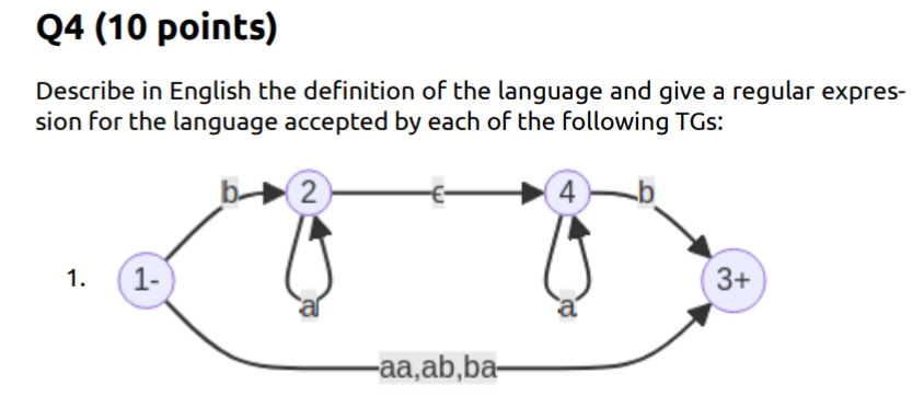 Solved Q4 (10 ﻿points)Describe in English the definition of | Chegg.com