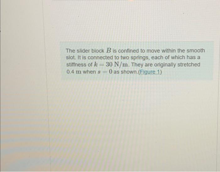 Solved The slider block B is confined to move within the | Chegg.com