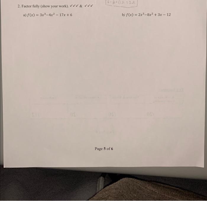 Solved 2. Factor fully (show your work). & a) | Chegg.com