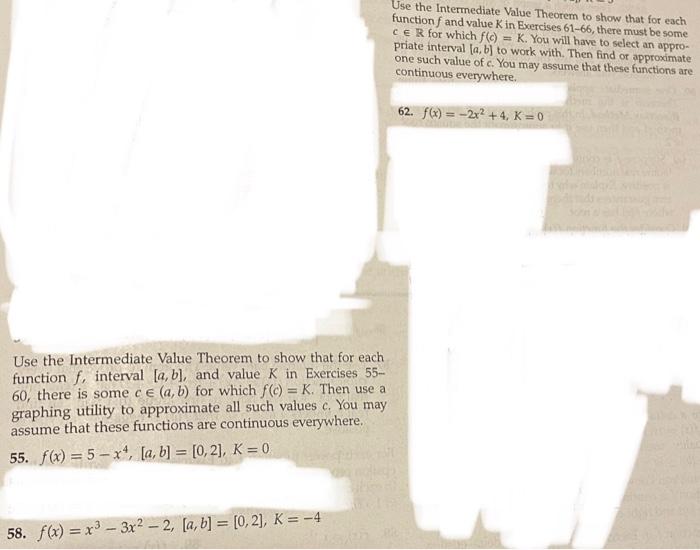 Solved Use the Intermediate Value Theorem to show that for | Chegg.com