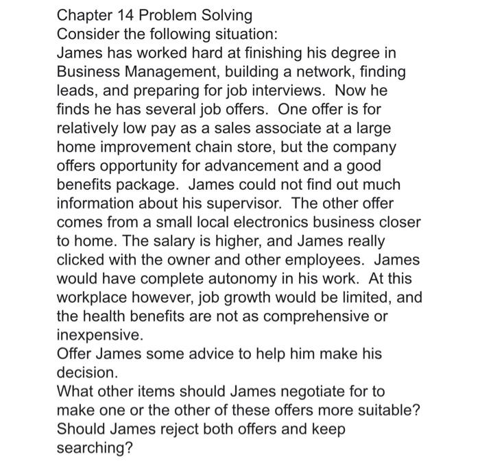 Solved Chapter 14 Problem Solving Consider the following | Chegg.com