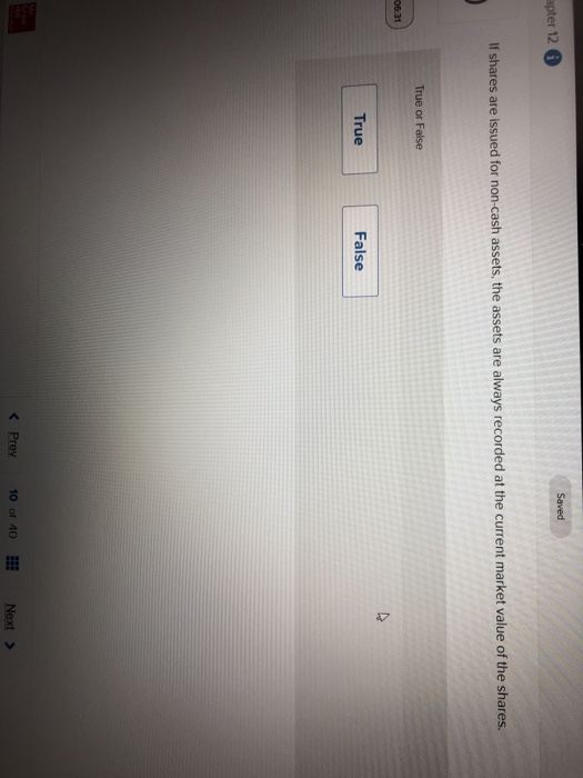 Solved Saved apter 12 If shares are issued for non-cash | Chegg.com Solved Saved apter 12 If shares are issued for non-cash | Chegg.com