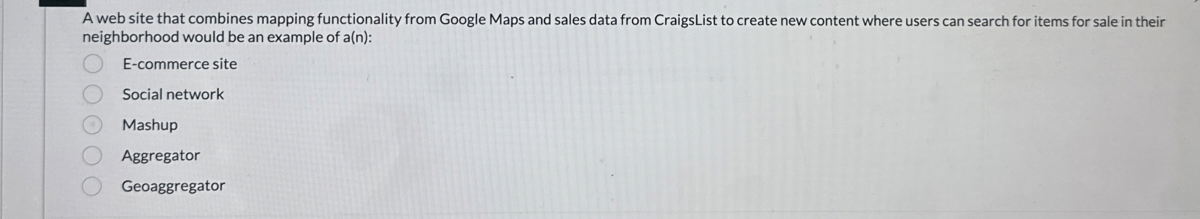 Solved A web site that combines mapping functionality from | Chegg.com