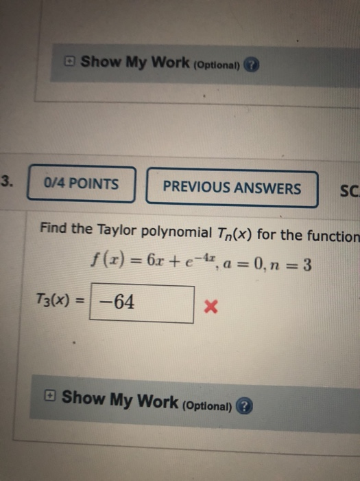 Solved find the Taylor polynomial tn(x) for the function F | Chegg.com