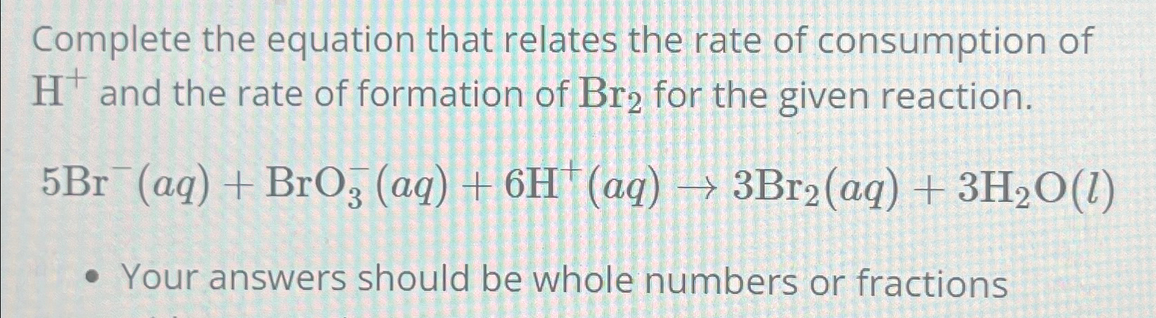Complete the equation that relates the rate of | Chegg.com