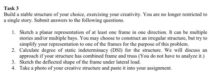 Solved Task 3 Build a stable structure of your choice, | Chegg.com