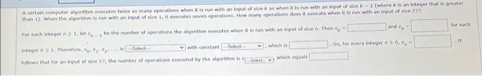 Solved A curtain computer algorithm executes twice as many | Chegg.com