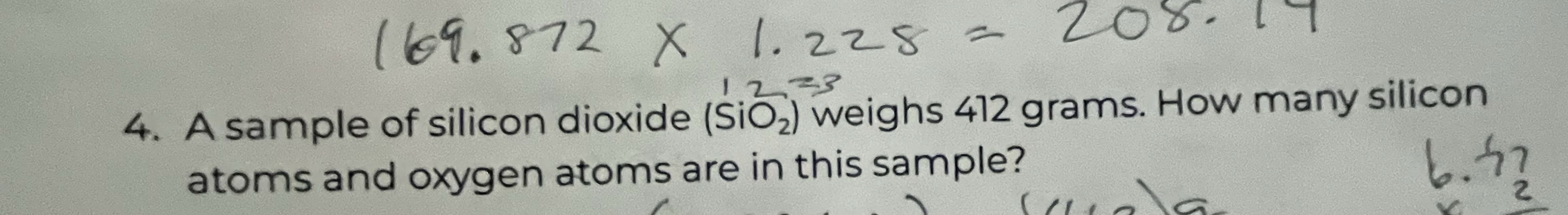 Solved A sample of silicon dioxide (SiO2)2 weighs 412 | Chegg.com Solved A sample of silicon dioxide (SiO2)2 weighs 412 | Chegg.com