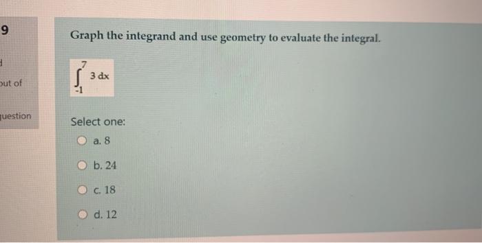 Solved 9 Graph the integrand and use geometry to evaluate | Chegg.com