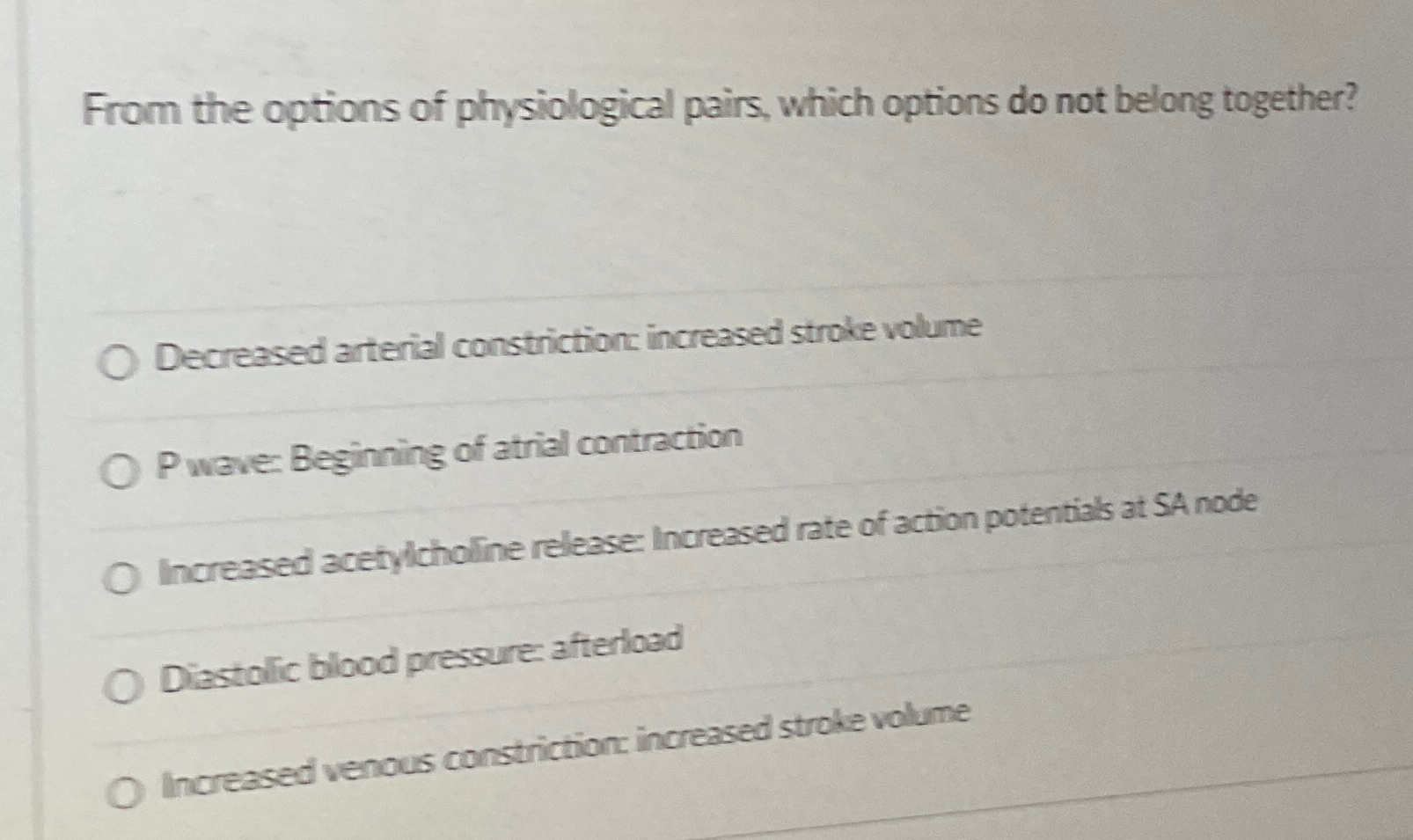 Solved From the options of physiological pairs, which | Chegg.com