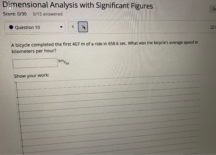 Solved Dimensional Analysis with Significant Figures Do | Chegg.com