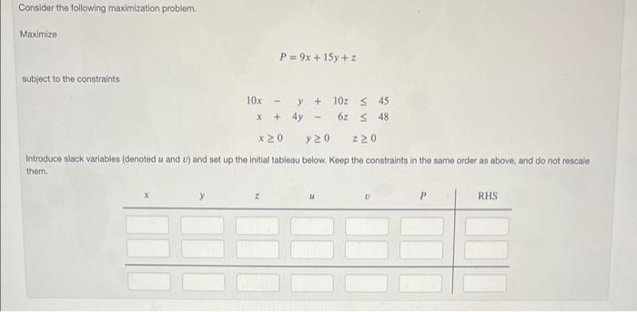 Solved Consider the following maximization problem. Maximize | Chegg.com