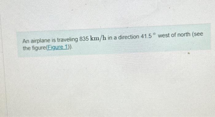 Solved An airplane is traveling 835 km/h in a direction | Chegg.com