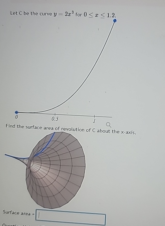 Solved Let C ﻿be the curve y=2x3 ﻿for 0≤x≤1.2.Find the | Chegg.com
