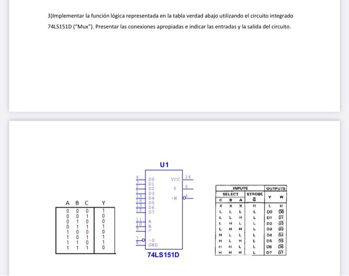 Solved 3) Implement the logical function represented in the | Chegg.com