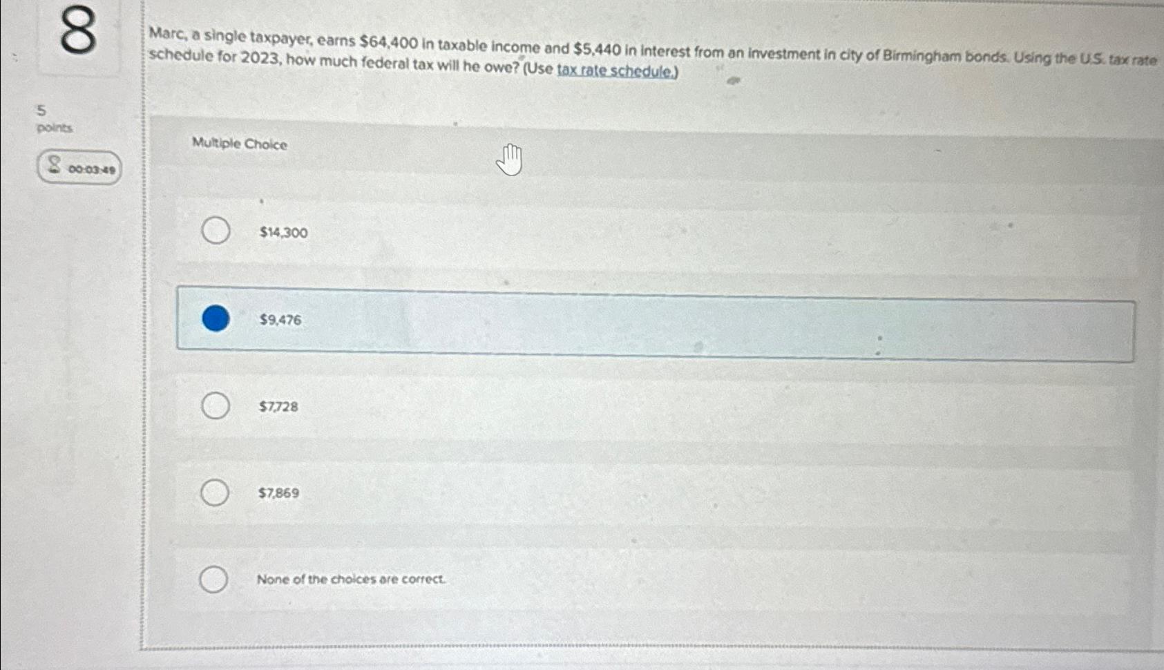 Solved Marc, a single taxpayer, earns $64,400 in taxable | Chegg.com