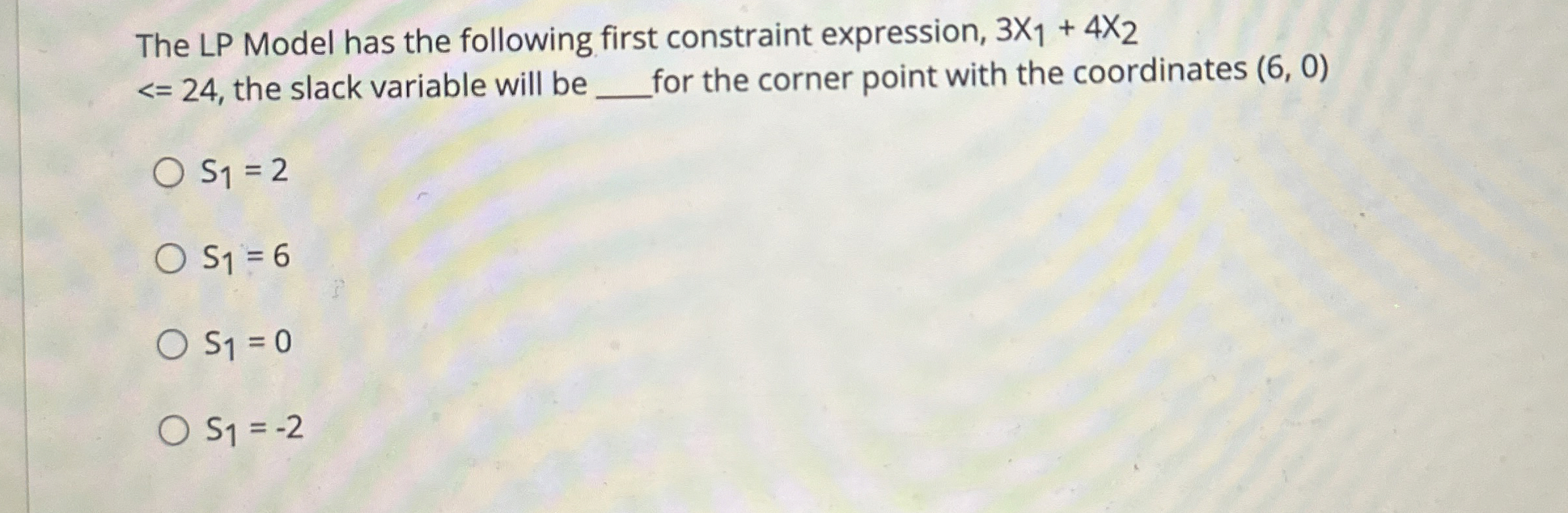 Solved The LP Model has the following first constraint | Chegg.com