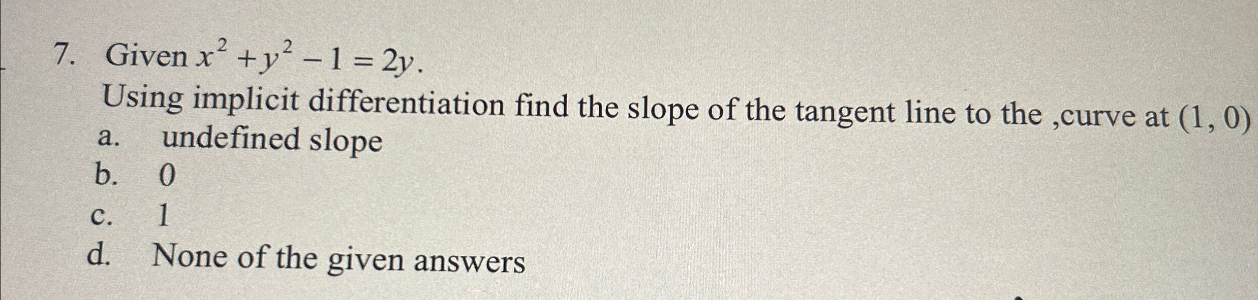 Solved Given x2+y2-1=2y.Using implicit differentiation find | Chegg.com
