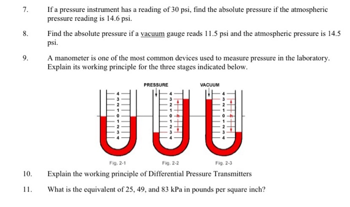Solved + 4. Explain the working principle of any 3 Pressure | Chegg.com