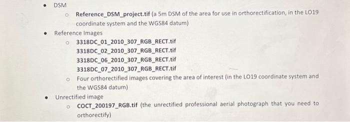 Solved You have 4 reference images and a reference DSM. | Chegg.com