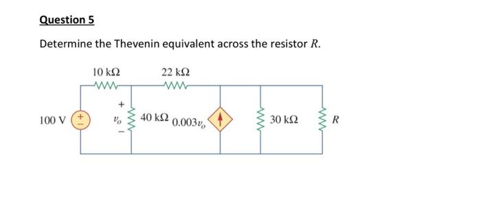 Determine the Thevenin equivalent across the resistor | Chegg.com
