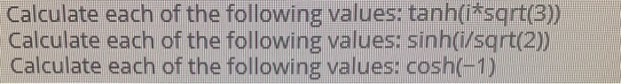 Solved Calculate each of the following values: | Chegg.com