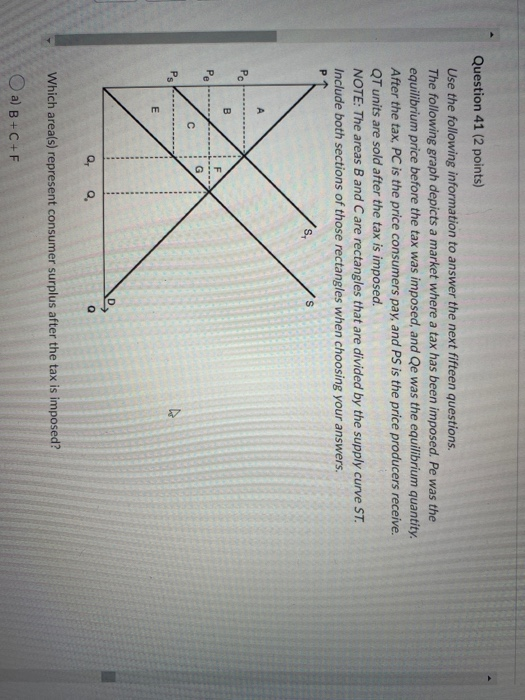 Solved Question 41 (2 points) Use the following information | Chegg.com