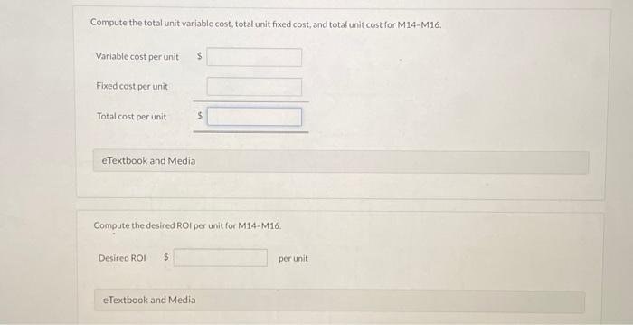 Solved Compute the total unit variable cost, total unit | Chegg.com