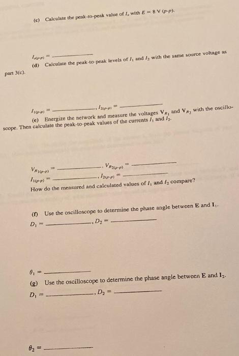 Solved Part 3 R-L-C Series-Parallel Network () Construct the | Chegg.com