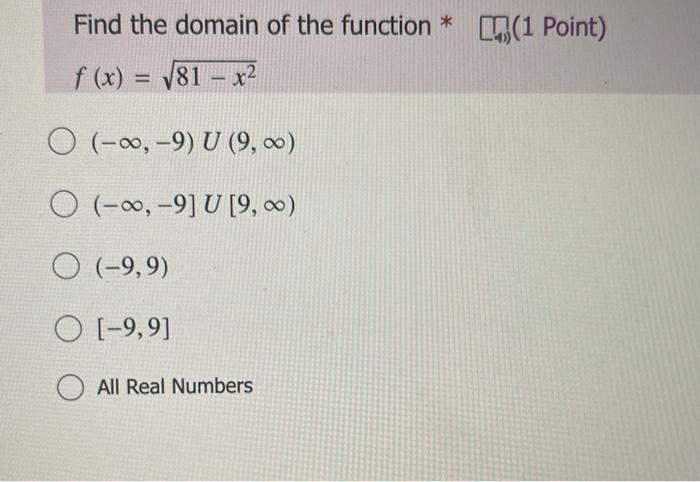 Solved Find the domain of the function ∗ 41) (1 Point) | Chegg.com