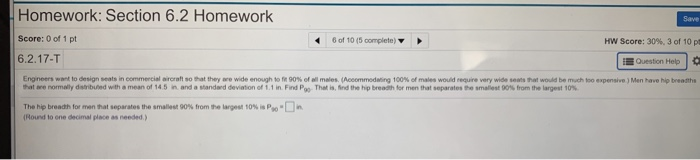 Solved Homework Section 6 2 Homework Save Score 0 Of 1 Pt