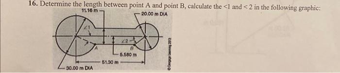 Solved 16. Determine the length between point A and point B, | Chegg.com