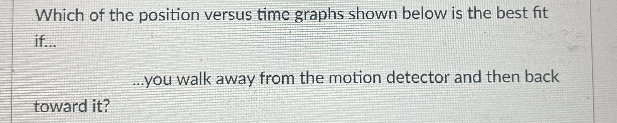 Solved Which Of The Position Versus Time Graphs Shown Below