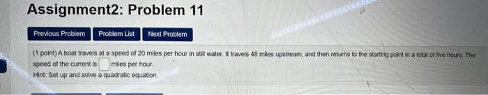 Solved Assignment2: Problem 11 Previous Problem Problem List | Chegg.com
