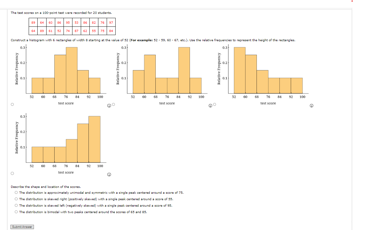 Solved The figure for this exercise is a histogram | Chegg.com