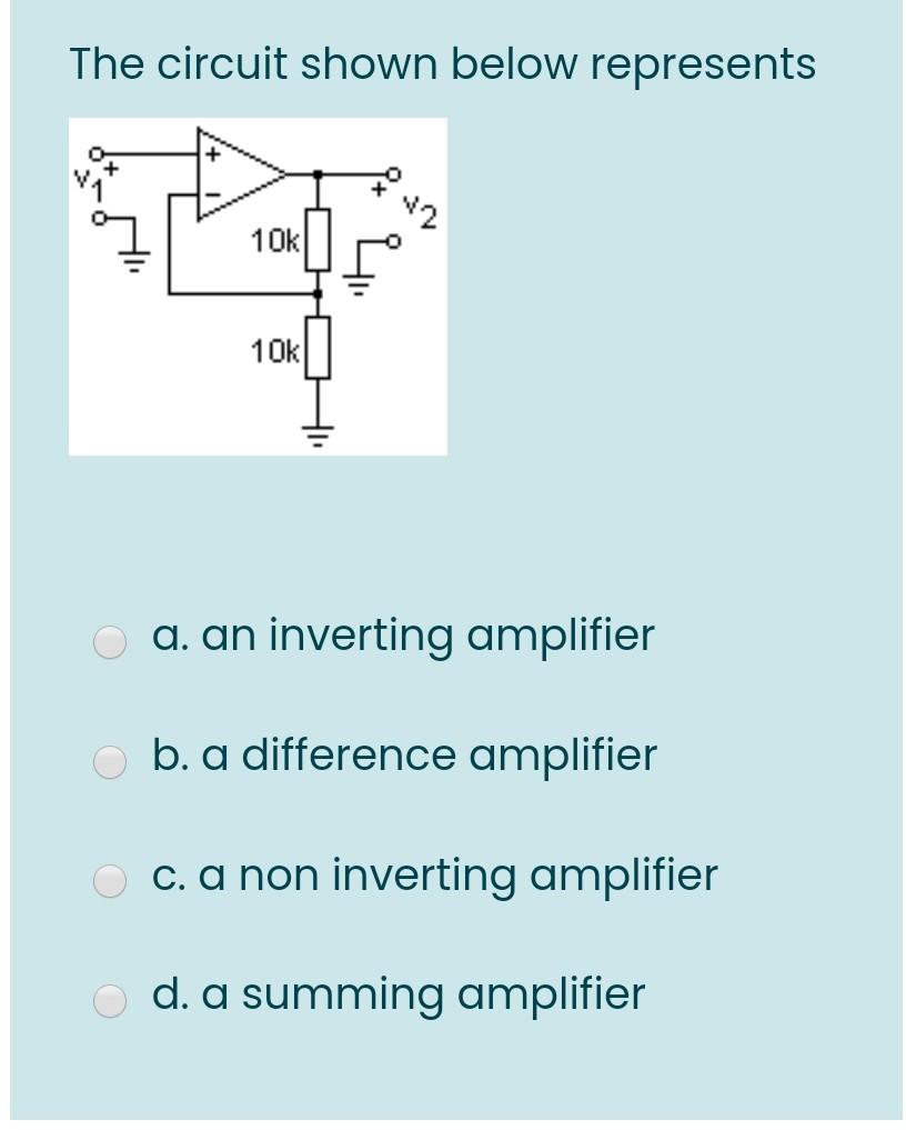 Solved The circuit shown below represents 10K 10K a. an | Chegg.com