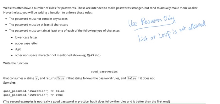 Solved Use Recursion Only List Or • Loop Is Not Allowed 5304