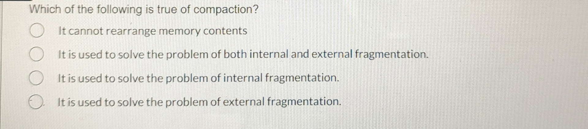 Solved Which of the following is true of compaction?It | Chegg.com